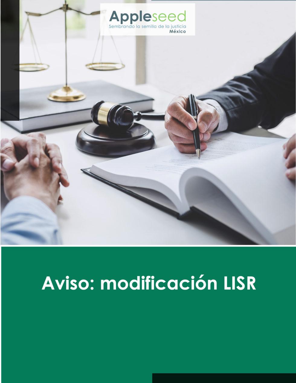Aviso modificación LISR - Appleseed México